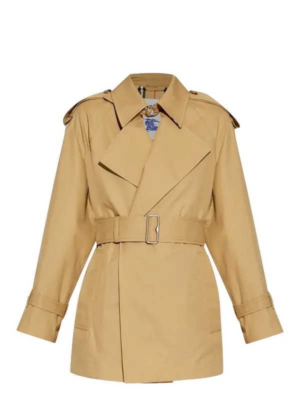 Burberry Cotton Gabardine Trench Coat - Beige
