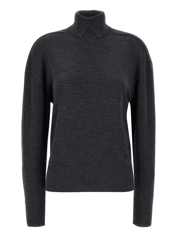 Burberry High Neck Sweater - Gray
