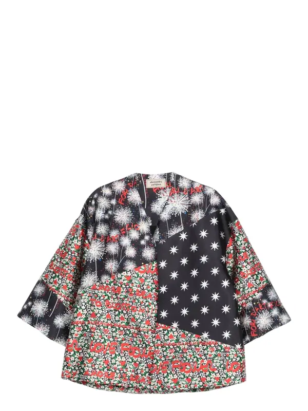 ALESSANDRO ENRIQUEZ Printed Kimono - Black