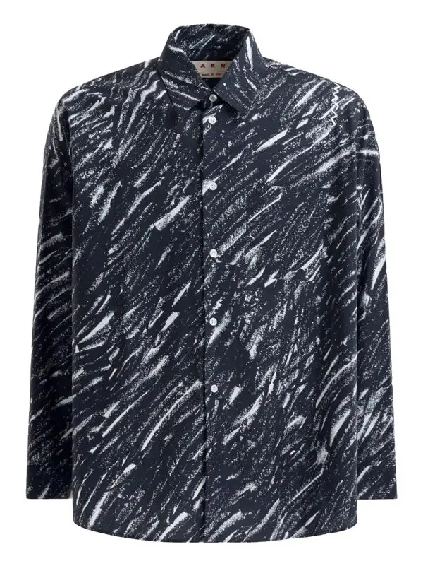 Marni Printed Cotton Shirt - Grey