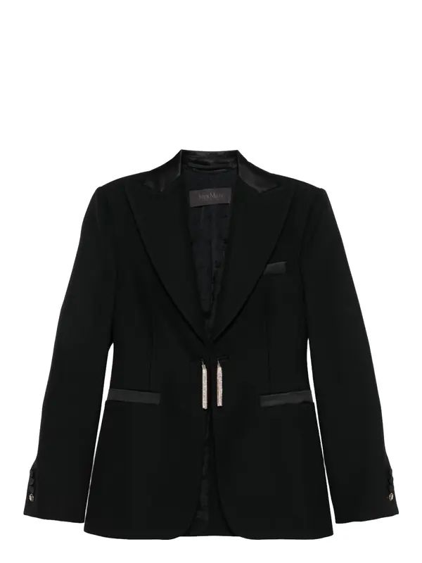 Max Mara Single Breasted Wool Jacket - Black