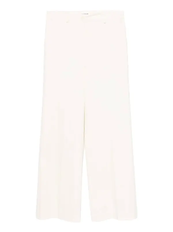 PAROSH Cotton Blend Trousers - White