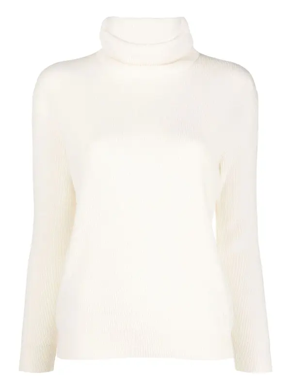 Brunello Cucinelli Cashmere Turtleneck Sweater - White