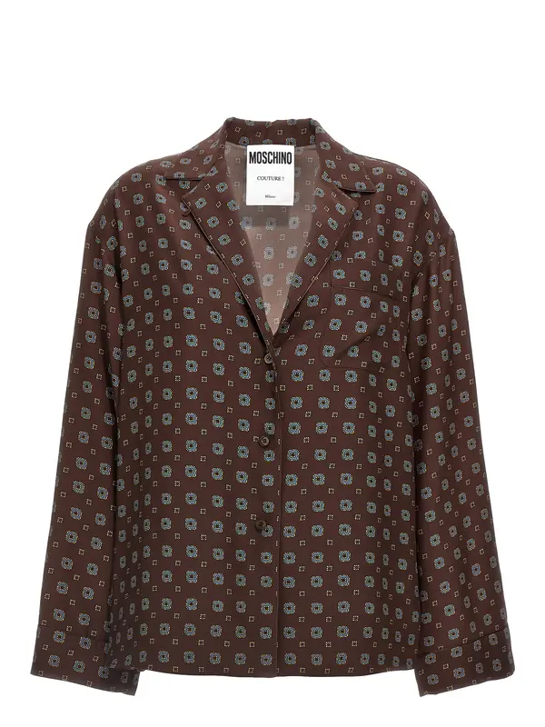 Moschino Patterned Silk Shirt - Brown