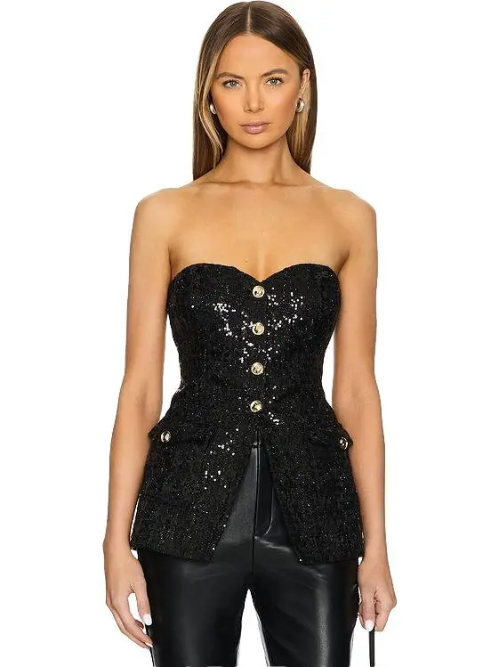 Astr The Label Milani Sequin Top - Black
