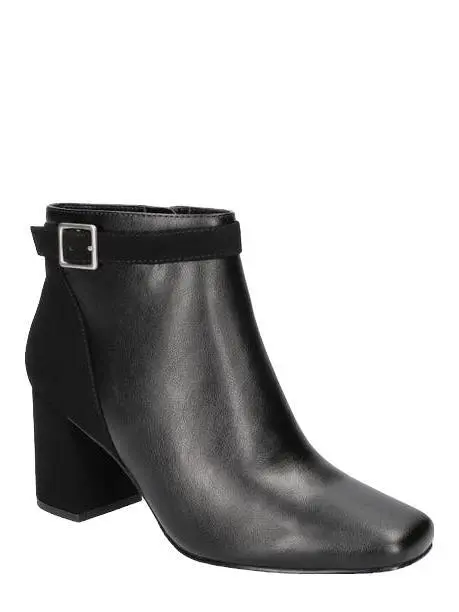 EASY WORKS BY EASY STREET Winnipeg Block Heel Bootie - Black/ Lamy