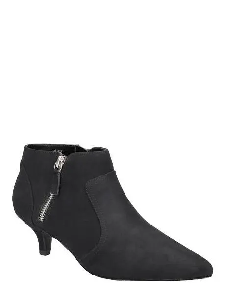 EASY WORKS BY EASY STREET Annalee Kitten Heel Bootie - Black Lame