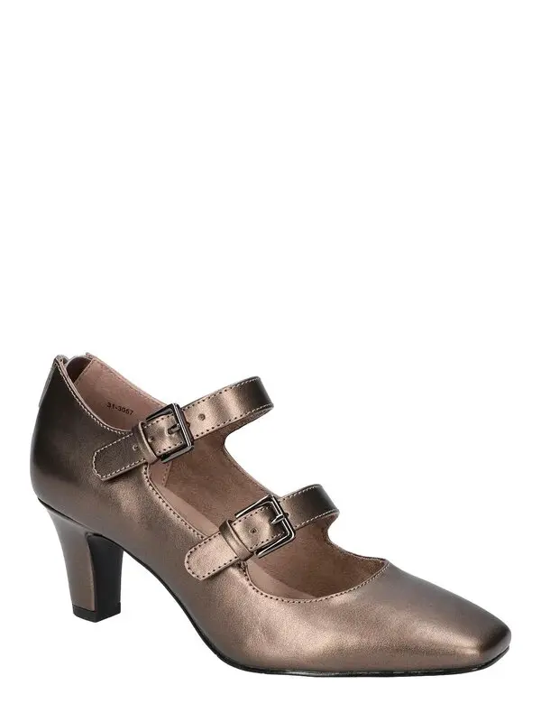 EASY WORKS BY EASY STREET Willis Mary Jane Pumps - Pewter