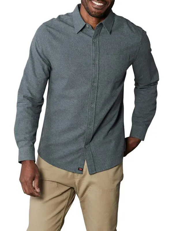 THE NORMAL BRAND Fairbanks Brushed Cotton Chamois Button-up Shirt - Waterloo