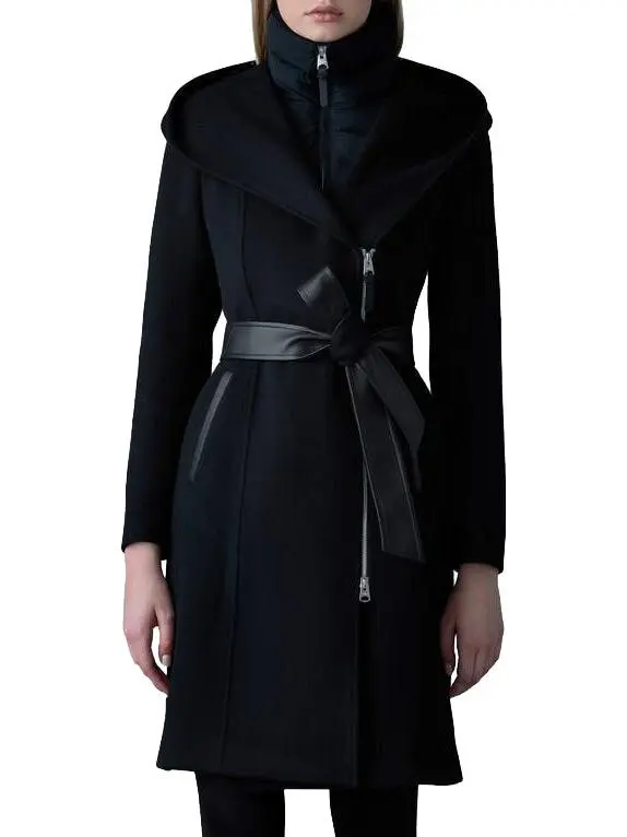 Mackage Shia-slb Double-face Wool Coat - Black