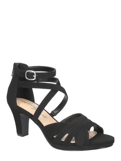 EASY WORKS BY EASY STREET Crissa Strappy Block Heel Sandal - Black Lamy