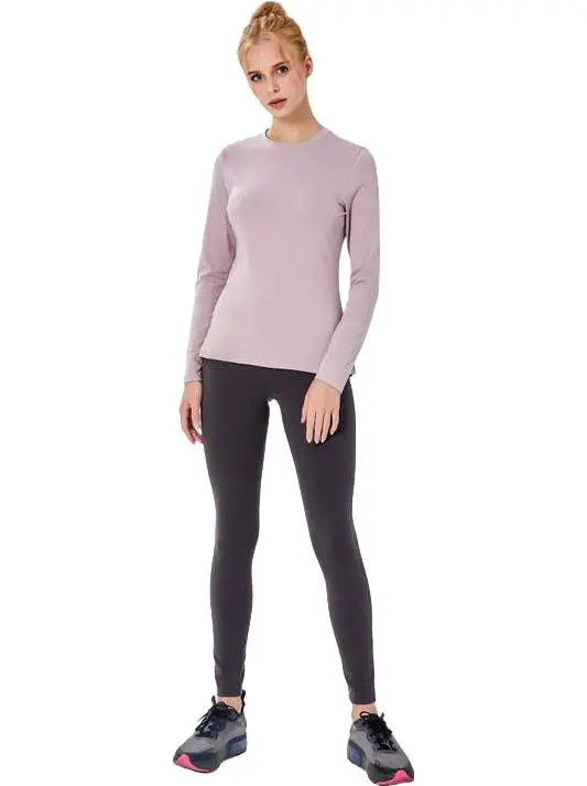 REBODY Pima Long Sleeve Top - Stone Mauve