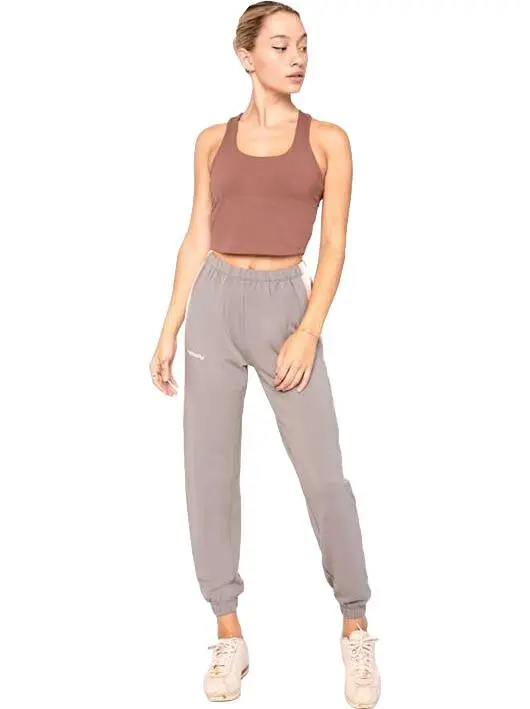 REBODY Homebase Fleece Sweatpants - Sage/stripe