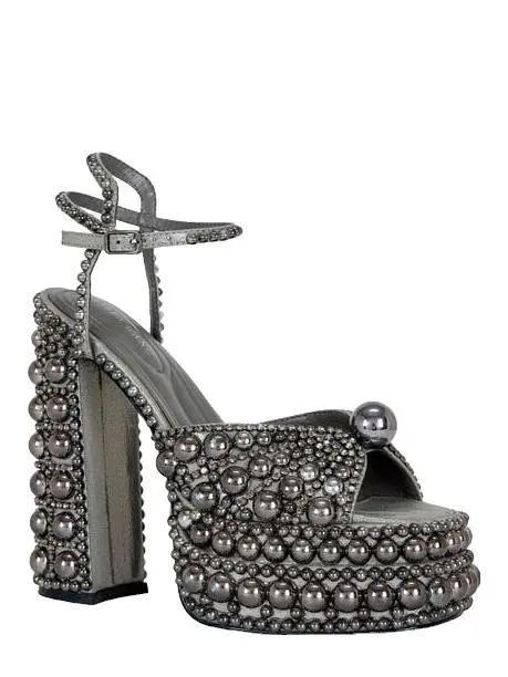 AZALEA WANG Astrella Platform Sandals - Gunmetal