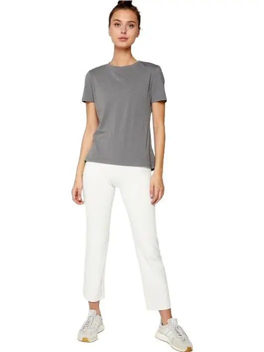 REBODY Pima Go Short Sleeve Top - Stone Olive