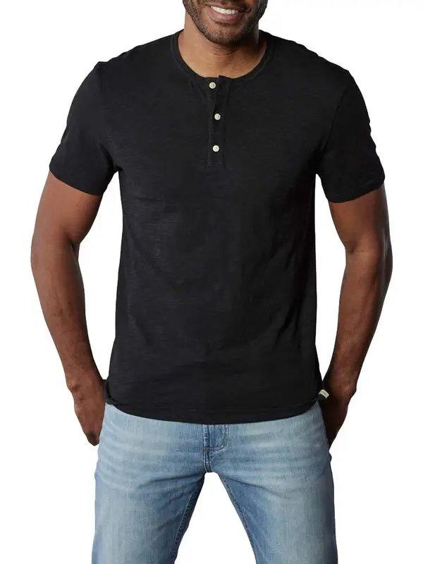THE NORMAL BRAND Legacy Cotton Henley - Black