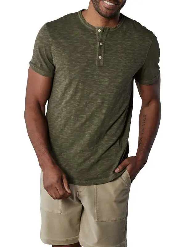 THE NORMAL BRAND Legacy Cotton Henley - Dusty Olive