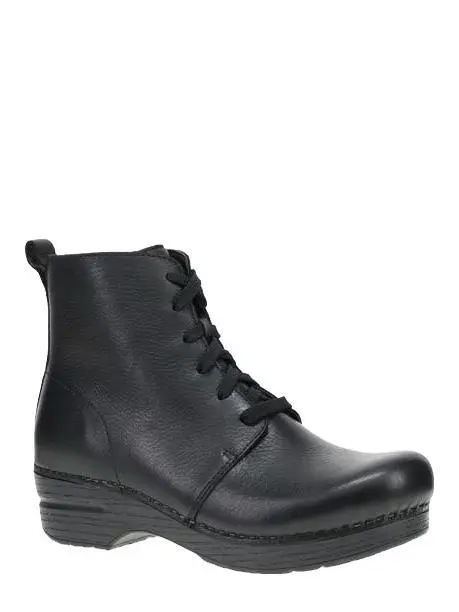 Dansko Sigourney Leather Combat Boots - Black