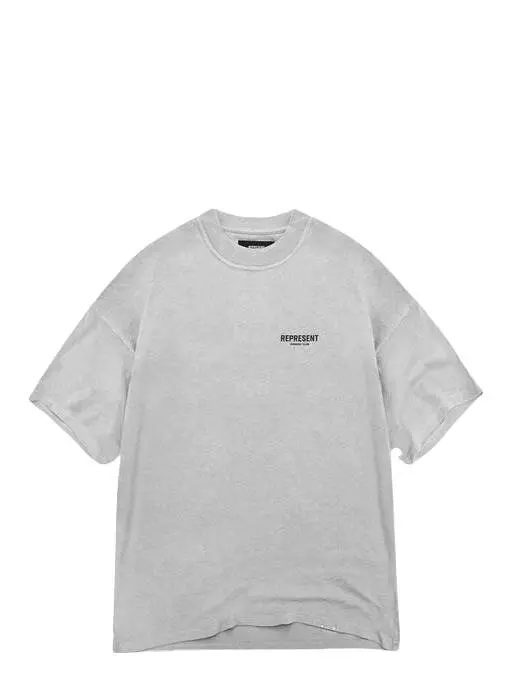 REPRESENT Owners' Club Cotton Logo Graphic T-shirt - Ash Grey/ Black