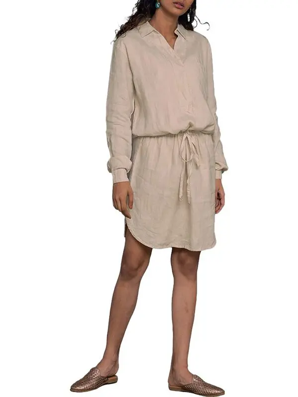 REISTOR Meet Me The Cliff Shirt Dress - Sand Beige