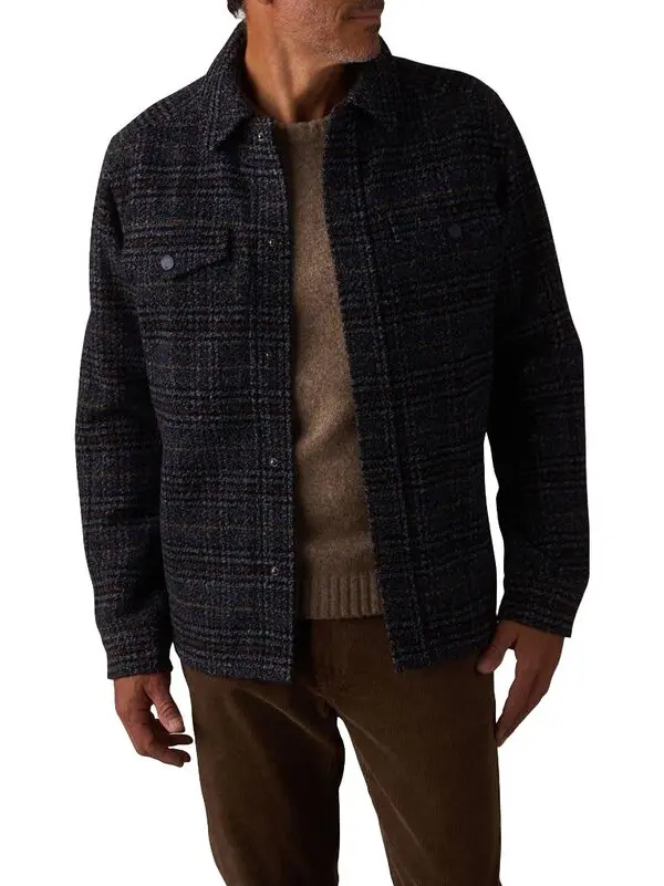 THE NORMAL BRAND Twill Jacket With Flannel Lining - Navy Plaid