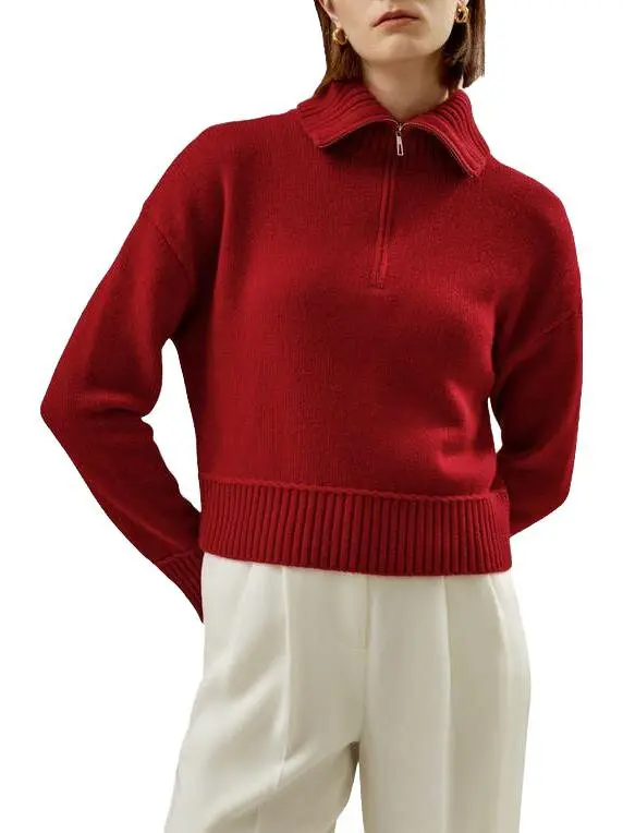 Lilysilk Relaxed Fit Wool-cashmere Blend Sweater - Red