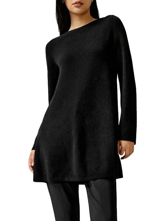 Lilysilk Cashmere Detachable Turtleneck Pullover Sweater - Black