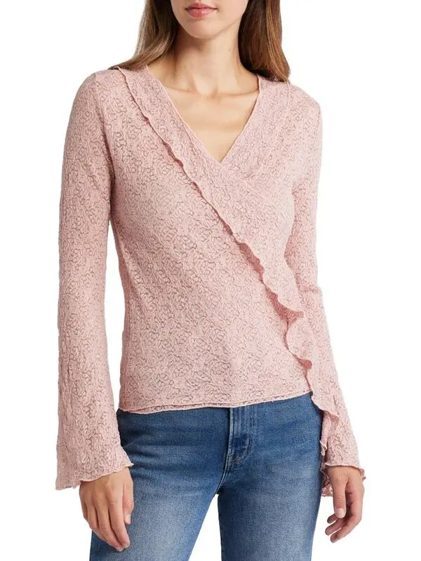 Loveappella Floral Lace Top - Blush