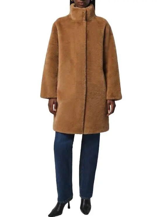 Apparis Blair Mid-length Faux Fur Coat - Camel