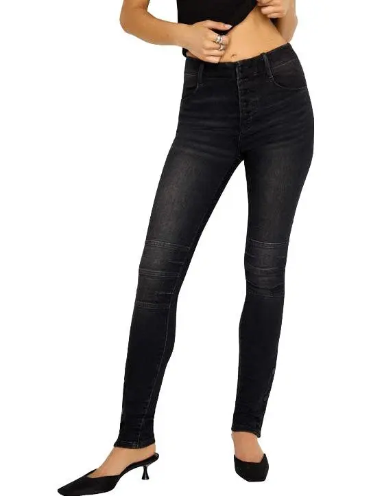 Good American Moto High Waist Skinny Jeans - Black367