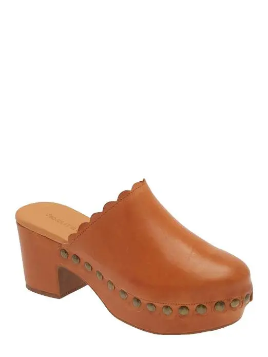CHOCOLAT BLU Genoa Platform Clog - Cognac Leather