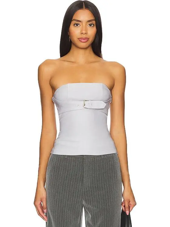 Superdown Capri Strapless Top - Light Grey