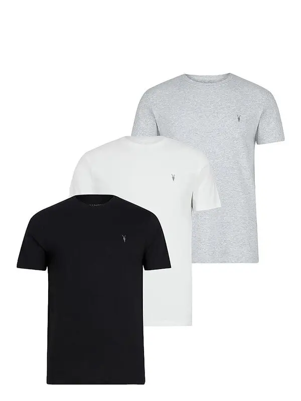 ALLSAINTS Tonic Crewneck Tees, Pack Of 3 - Optic White/black/grey