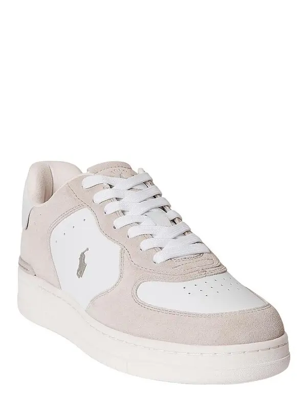 Polo Ralph Lauren Masters Court Lace Up Sneakers - Gray/white