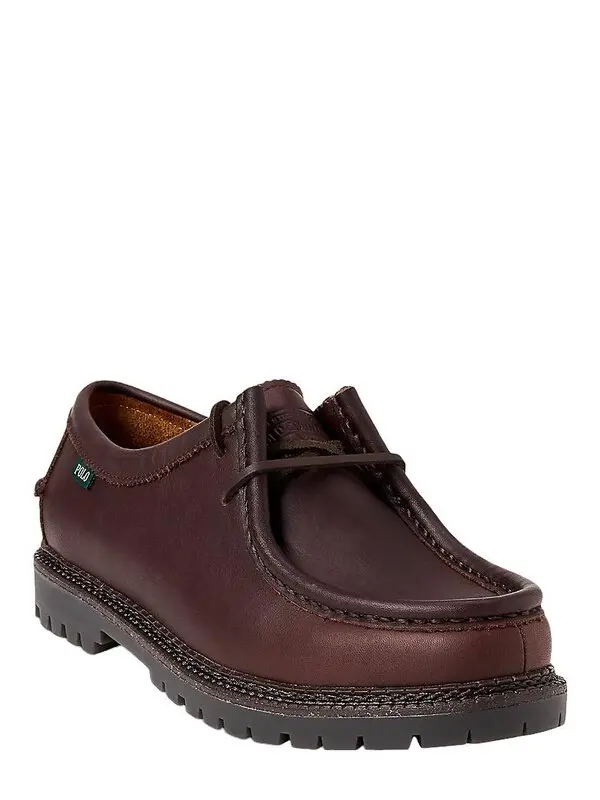 Ralph Lauren Jett Lace Up Moc Toe Shoes - Dark Brown
