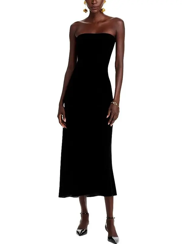 Veronica Beard Strapless Flora Dress - Black