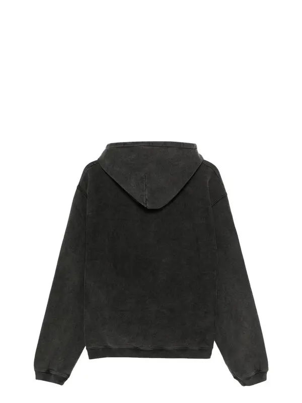 StÜssy Faded-graphic Zip-up Hoodie - Black