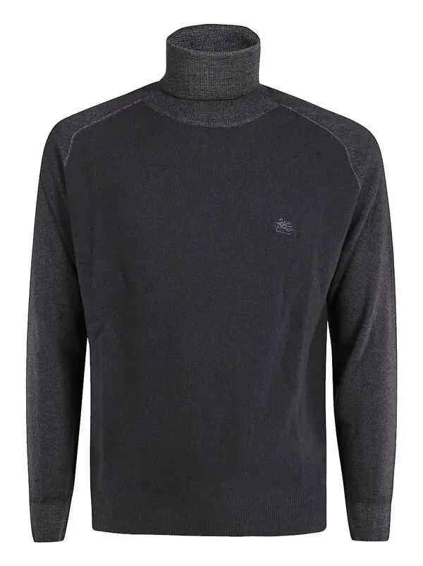 Etro Turtleneck Wool Sweater - Grey