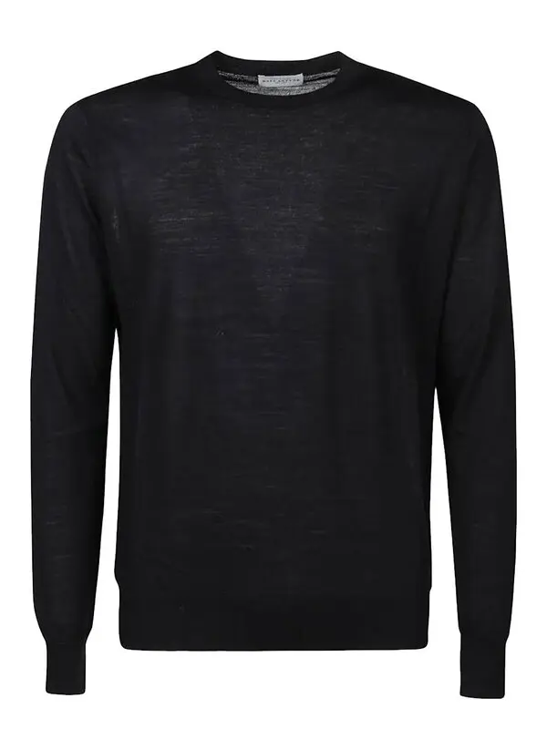 BALLANTYNE Plain Round Neck Sweater - Black