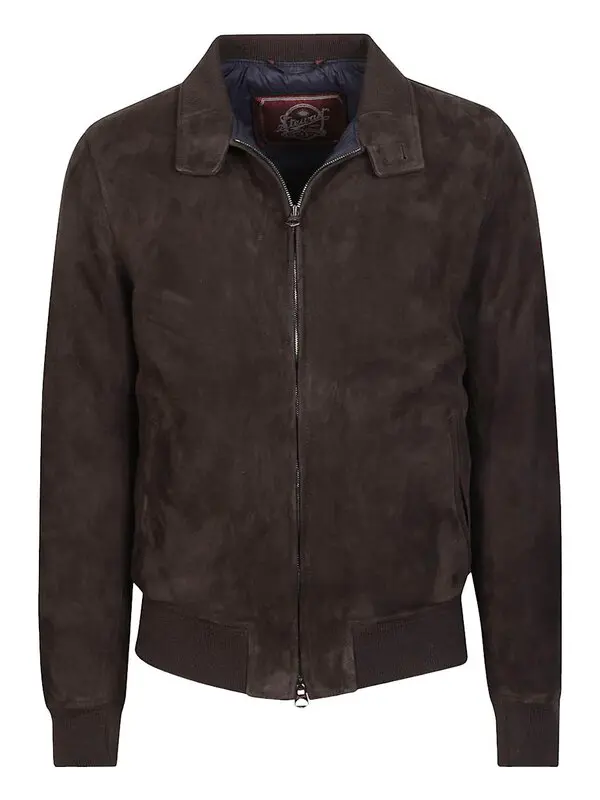 STEWART Nuvola-waxy Leather Bomber Jacket - Brown