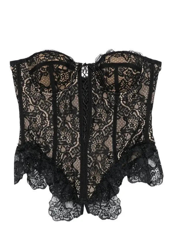 Giuseppe Di Morabito Bustier In Woven Lace - Black