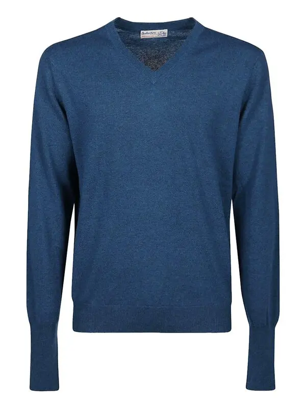 BALLANTYNE Plain Sweater - Blue