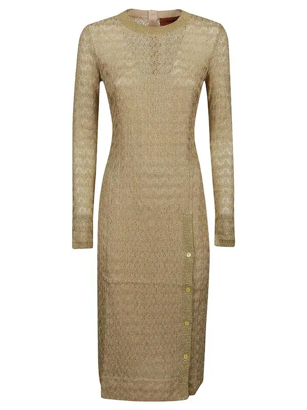 Missoni Long Sleeve Midi Dress - Yellow