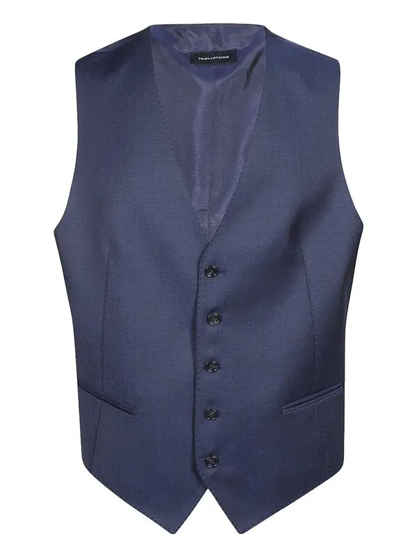 Tagliatore Virgin Wool Gilet - Blue