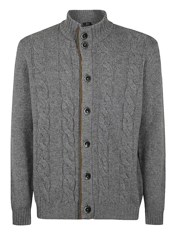 Herno Wool And Cashmere Cardigan - Grey