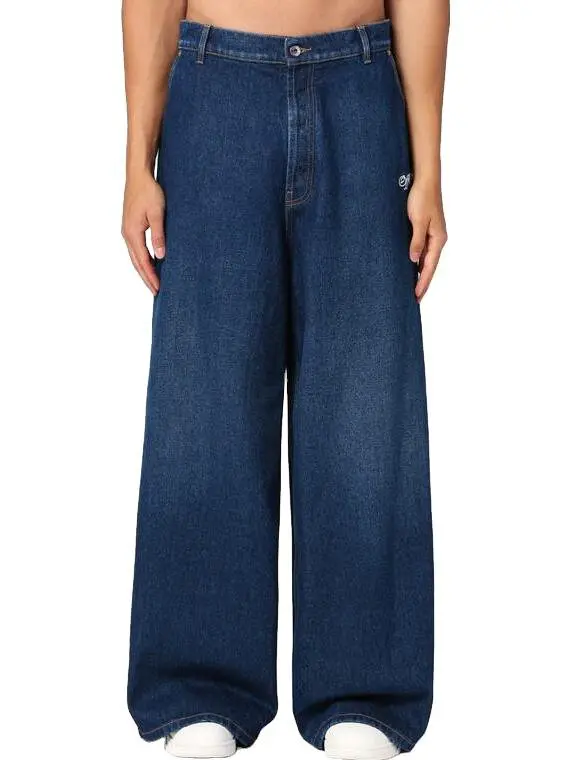 Off-White Wide Leg Denim Jeans - Multicolor
