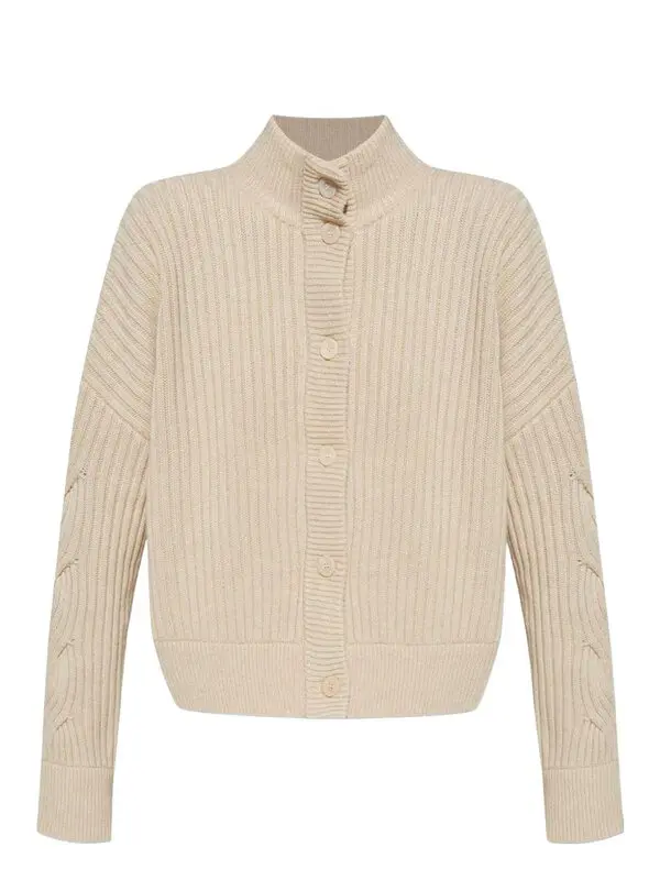 Max Mara Ribbed Knit Cardigan - Beige
