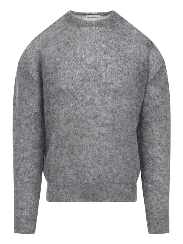 MORDECAI Mohair Blend Crewneck Sweater - Grey