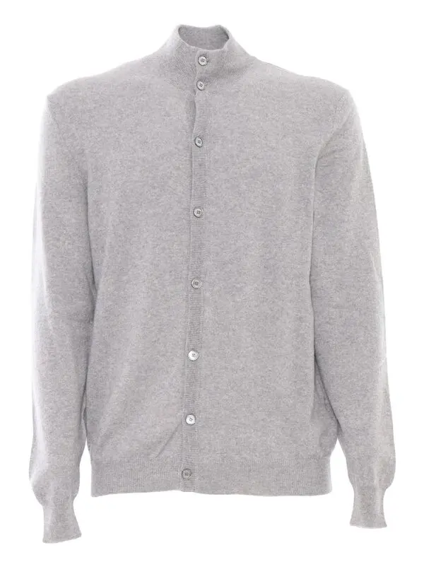 Fedeli Button Cashmere Cardigan - Gray