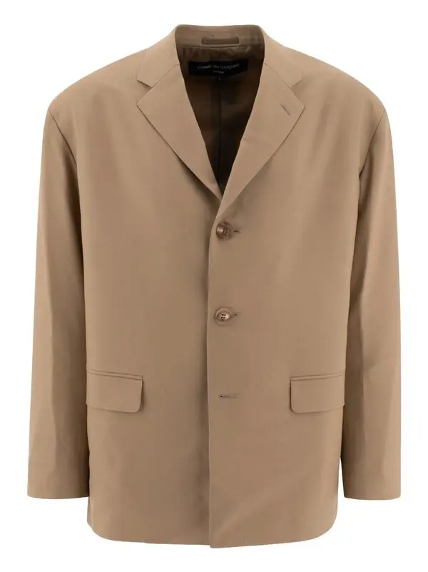 Comme Des Garçons Single-breasted Oversized Blazer - Beige